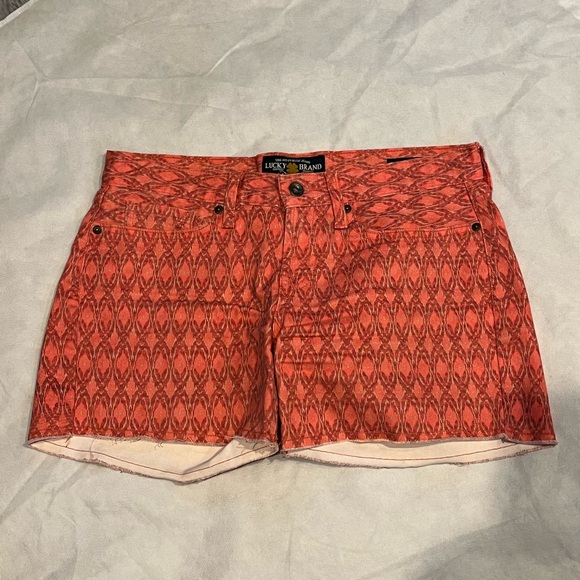 Lucky Brand | Shorts | Womens Lucky Brand Redorange Patterned Abbey ...